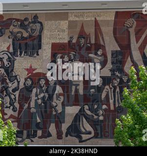 A mural about communism in the second world war between Germany and ...