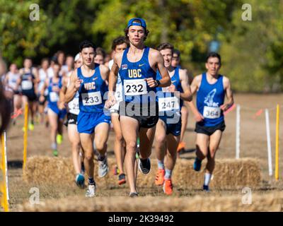 Vancouver, Canada. 25th Sep, 2022. Tyler Dozzi of UBC Thunderbirds wins ...