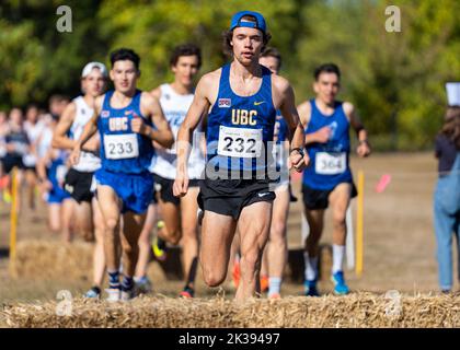 Vancouver, Canada. 25th Sep, 2022. Tyler Dozzi of UBC Thunderbirds wins ...