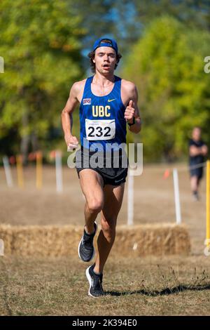Vancouver, Canada. 25th Sep, 2022. Tyler Dozzi of UBC Thunderbirds wins ...