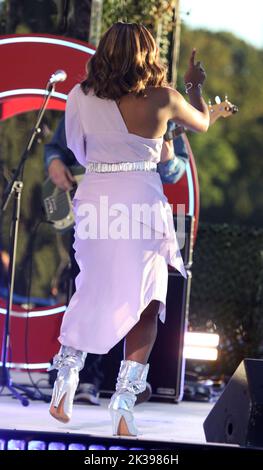 Mickey Guyton performs during the Global Citizen Festival on Saturday ...