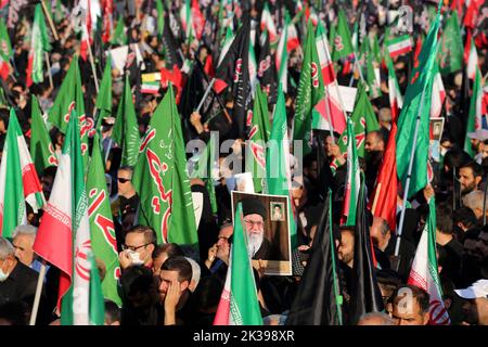 Iranians attend an anti-government protest in Tehran, Iran, Thursday ...