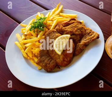 rizek, Breaded Pork Schnitzel, Czech cuisine, Traditional assorted ...