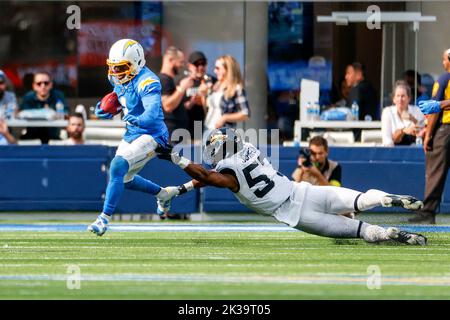 Jacksonville Jaguars linebacker Caleb Johnson (57) follows a play ...