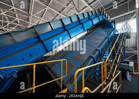 Large production line with conveyors carrying trash at plant Stock Photo - Alamy
