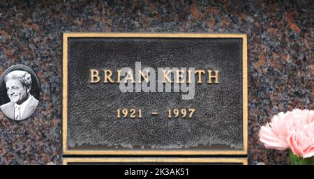 Los Angeles CA: Brian Keith Grave at Hollywood Forever Cemetery. Credit ...