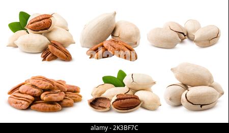 Pecan nut isolated on white background. Clipping path Stock Photo - Alamy