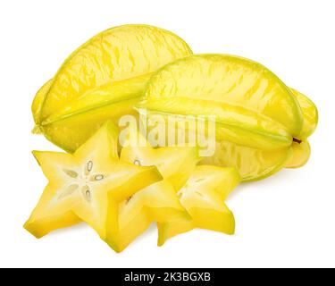 star fruit carambola or star apple ( starfruit ) isolated on white ...