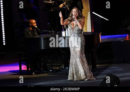 Mariah Carey at the 2022 Global Citizen Festival in Central Park on ...
