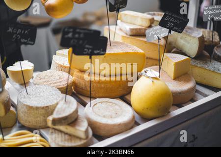 traditional Ukrainian cheese of various varieties Stock Photo - Alamy