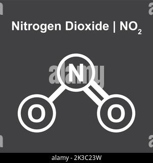 Molecular Model of Nitrogen Dioxide (NO2) Molecule. Vector Illustration ...