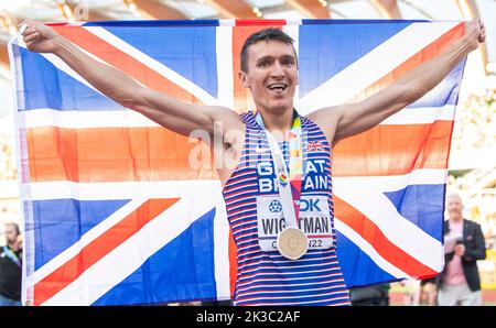 Jake Wightman (GB&NI) celebrating his win in the men’s 1500m final on ...