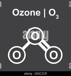Ozone. Structural Chemical Formula and Molecule Model of O3. Chemistry ...
