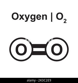 Molecular Model of Oxygen (O2) Molecule. Vector Illustration Stock ...
