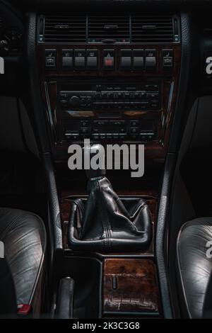 An interior of center console of Audi a8 d2 Stock Photo - Alamy