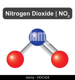 Molecular Model of Nitrogen Dioxide (NO2) Molecule. Vector Illustration ...