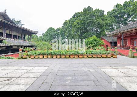 The architectural landscape of Fuhu Temple in Emei Mountain, China ...