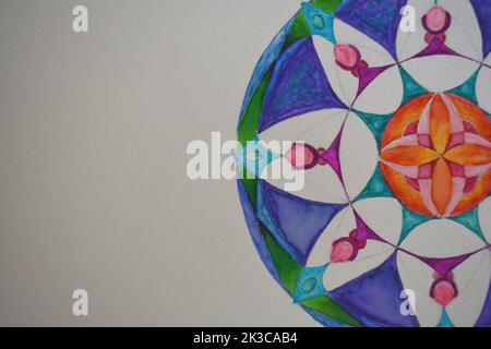Colourful kaleidoscope art design abstract background with effect ...