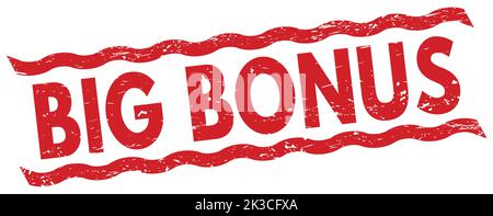 BIG BONUS text written on red trapeze stamp sign Stock Photo - Alamy