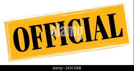 OFFICIAL text written on orange-black zig-zag stamp sign Stock Photo ...