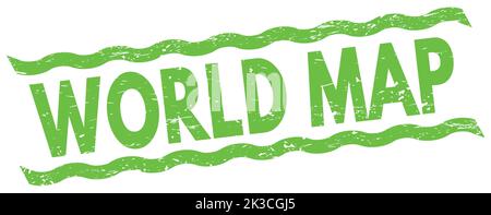 WORLD MAP text written on blue-black grungy lines stamp sign Stock ...