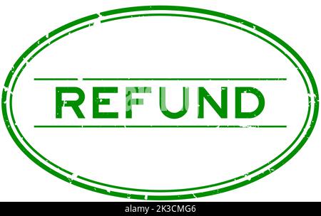 Grunge green full refund word rubber seal stamp on white background ...
