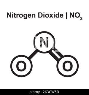 Molecular Model of Nitrogen Dioxide (NO2) Molecule. Vector Illustration ...