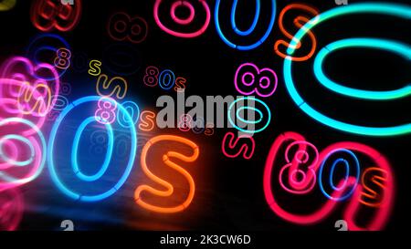 80s neon symbol. Retro 1980, eighties nostalgia and vistage party style ...