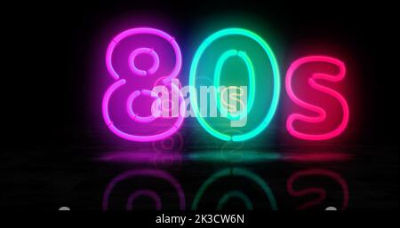 80s neon symbol. Retro 1980, eighties nostalgia and vistage party style ...