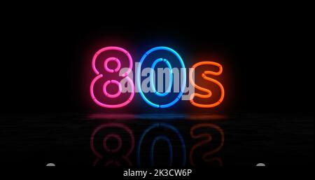 80s neon symbol. Retro 1980, eighties nostalgia and vistage party style ...