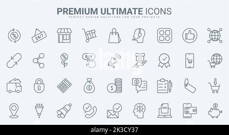 Purchase orders line icons collection. Procurement, Invoice, Supplier ...