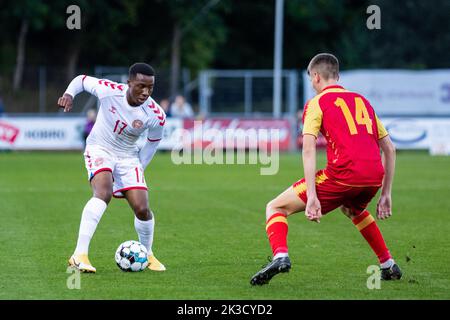 Hobro, Denmark. 24th, September 2022. Tobias Storm (12) of Denmark seen ...