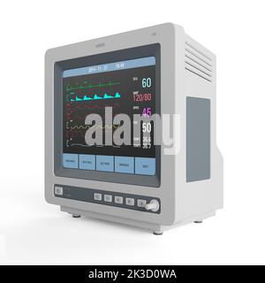 Intra-aortic balloon pump machine. Perfusionist using an intra-aortic ...