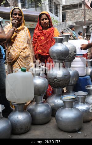 Dhaka, Bangladesh – March 28, 2010: Residents of Mir Hajirbag in Dhaka ...