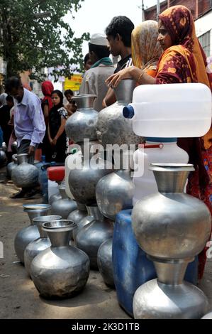 Dhaka, Bangladesh – March 28, 2010: Residents of Mir Hajirbag in Dhaka ...