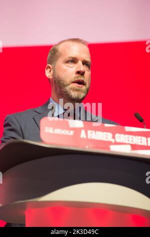 Jonathan Reynolds MP Labour party politician in Westminster on Budget ...