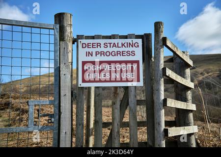 Sign on the gate to Inverglen Native Woodland at Strachur. Argyll and ...
