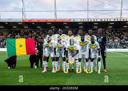 ORLEANS, FRANCE - SEPTEMBER 24: Senegal pre match team photo, from top ...