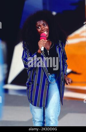 Jaki Graham, britische Soulsängerin, Portrait, Deutschland, 1989. Jaki ...