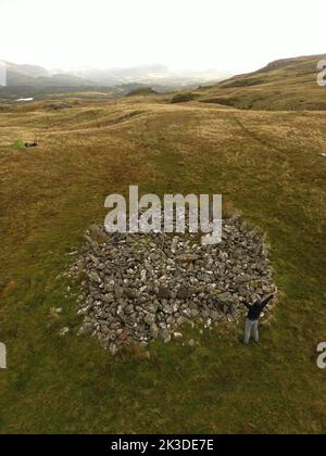 Autumn equinox at Bryn Cader Faner Cairn Circle. Snowdonia National ...