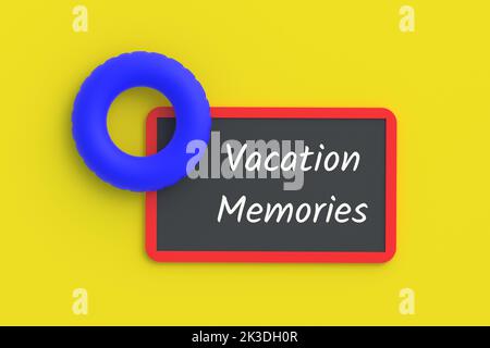 Inscription summer on chalkboard near beach chair. Summer vacation ...