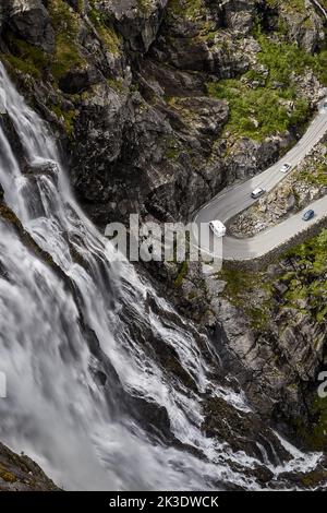 Trollstigen mountain road & Øvstestølbrua, Rauma, Møre og Romsdal ...