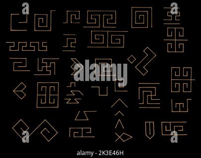Hand drawn greek motives vector symbols set. Greek key Stock Vector ...