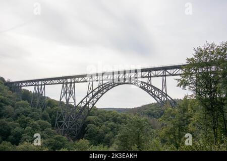 The high steel Müngstener Railroad Bridge in Solingen as a World ...
