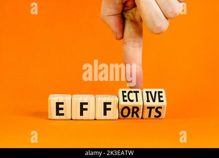 Effective efforts symbol. Concept words Effective efforts on wooden ...