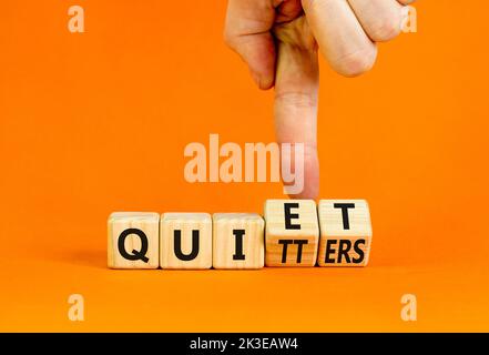 Quiet quitters symbol. Concept words Quiet quitters on wooden cubes ...