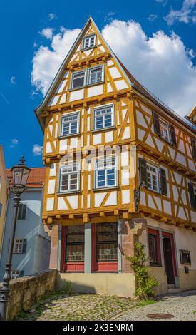 Multistorey half timbered building in the historic part of esslingen ...
