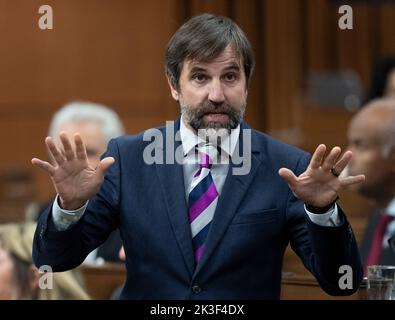 Minister of Environment and Climate Change Steven Guilbeault rises ...