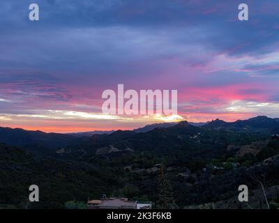 Clouds and Sunset over the San Gabriel Mountains in Southern California ...
