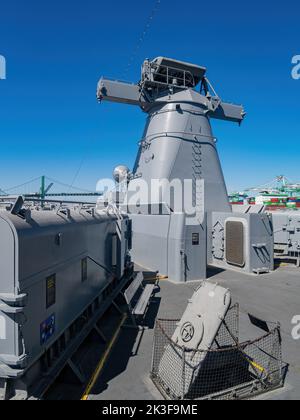 Long Beach, JUL 24 2014 - Interior view of the Battleship USS Iowa ...